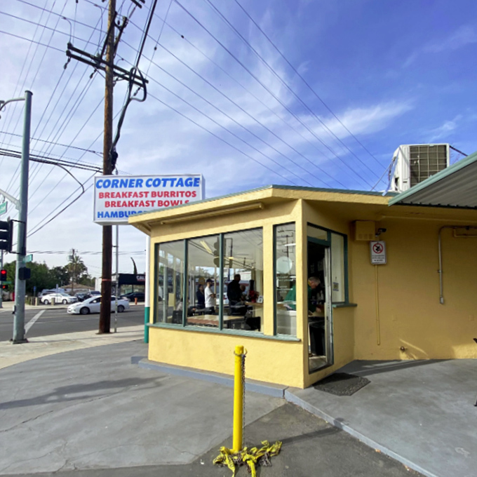 The unassuming exterior of Corner Cottage in Burbank hides culinary treasures that locals have been quietly enjoying for decades. Proof that greatness rarely needs neon signs.