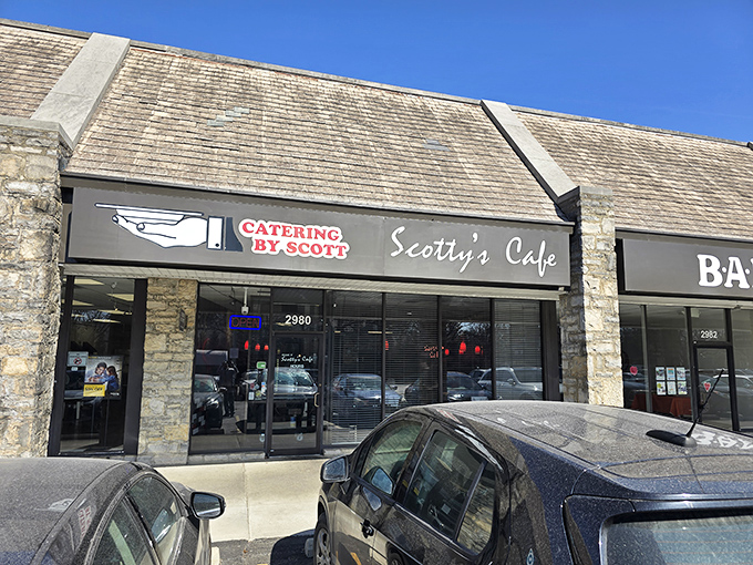 The unassuming storefront of Scotty's Cafe proves once again that culinary treasures often hide in plain sight along Columbus's busy streets.