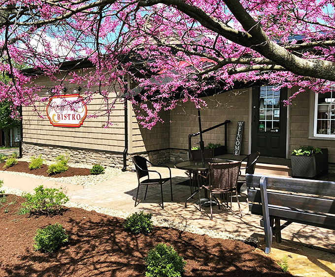 This charming bistro exterior whispers "come in, we've got something special waiting for you inside."