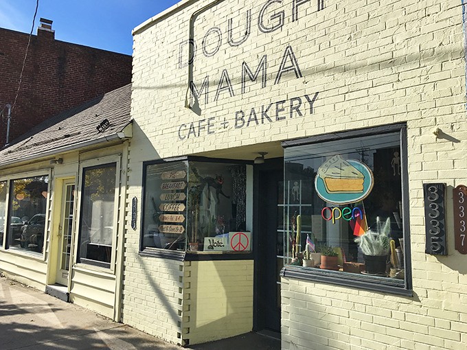 The cream-colored brick exterior of Dough Mama beckons like a whispered secret among Columbus foodies. Simple, unassuming, and absolutely worth finding.