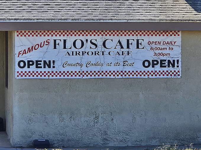 The unassuming exterior of Flo's Airport Cafe promises "Country Cookin' at its Best" &ndash; a claim that proves deliciously accurate once you step inside.