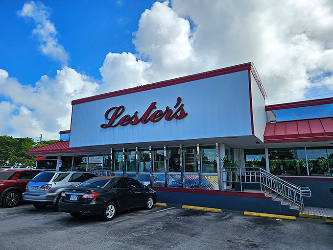 That iconic red and white exterior isn't just eye-catching—it's a beacon of hope for the hungry souls of Fort Lauderdale.