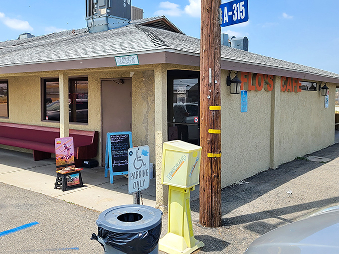 The unassuming exterior of Flo's Airport Cafe proves once again that culinary treasures often hide in plain sight, waiting for hungry adventurers to discover them.