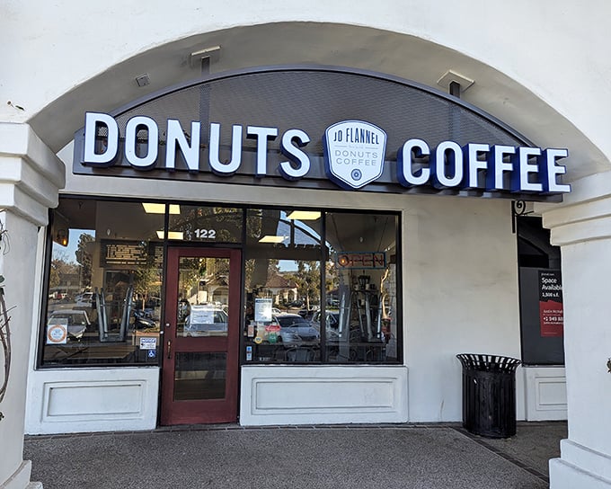 The storefront beckons like a lighthouse for the sugar-deprived. JD Flannel's classic signage promises sweet salvation in San Juan Capistrano.