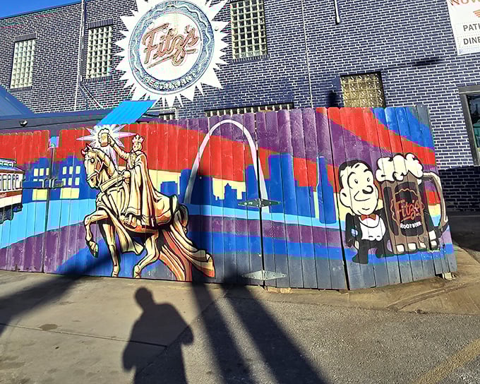 Fitz's iconic exterior welcomes you with vibrant murals and that signature sunburst logo&mdash;like a beacon calling all soda enthusiasts to their fizzy sanctuary.