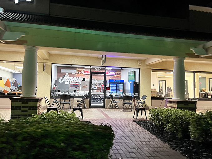 The unassuming storefront of Jimmie The Beef Guy beckons like a beacon of hope for sandwich lovers seeking Chicago-style salvation in Southwest Florida.