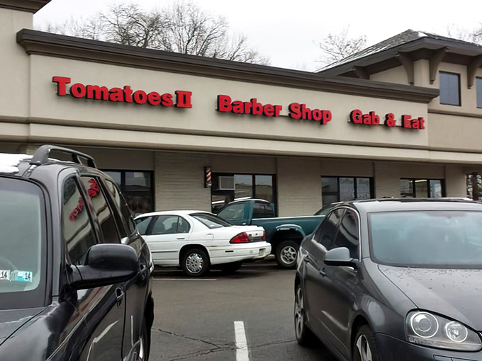 The unassuming strip mall exterior of Gab & Eat might fool you, but locals know this Carnegie treasure houses breakfast magic worth any morning detour.