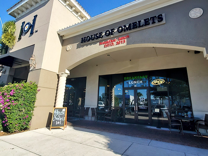 The unassuming storefront belies the breakfast magic within. Like finding a secret clubhouse where the password is "extra cheese, please."