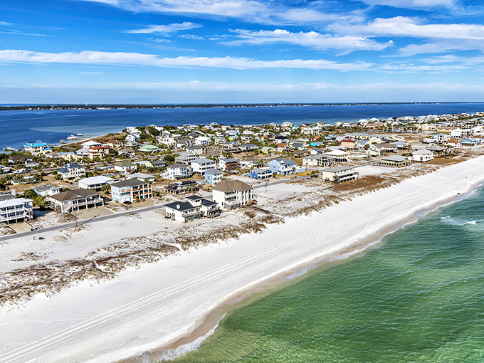 Pensacola Beach's sugar-white sands and emerald waters make you wonder why anyone vacations internationally. Mother Nature showing off her best work here.