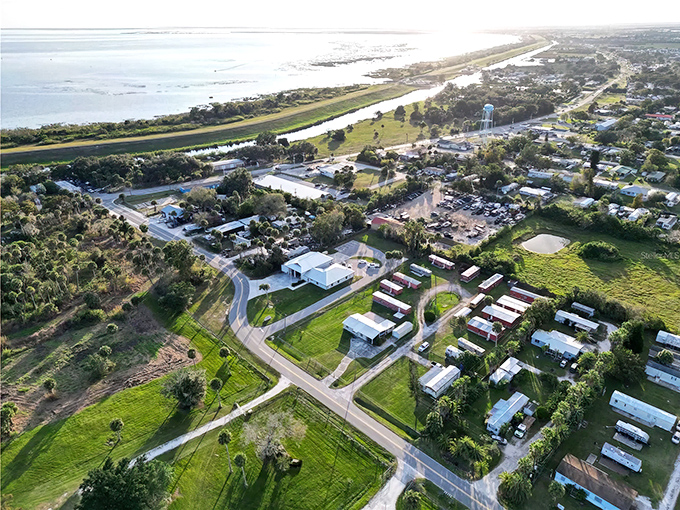 Okeechobee from above looks like someone spilled a perfect little town right next to Florida's liquid heart. Affordable paradise with room to breathe.