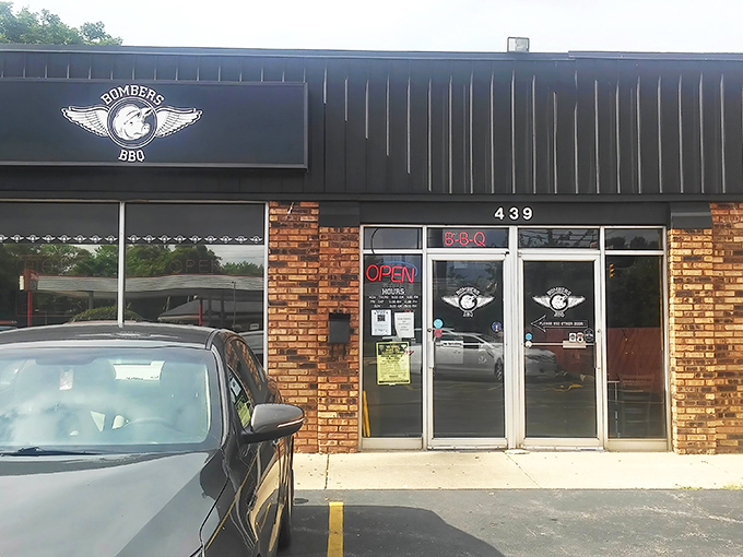 The unassuming exterior of Bombers BBQ proves once again that the best barbecue joints often hide in plain sight. Smoke signals worth following!