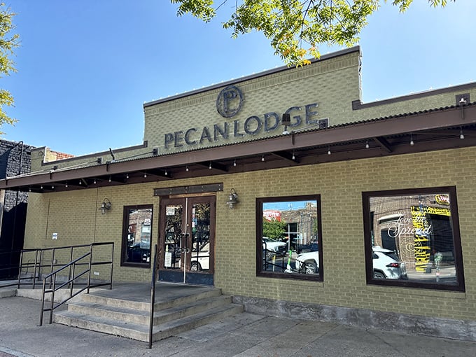 The unassuming brick facade of Pecan Lodge hides a smoky paradise within. Like finding a Picasso at a yard sale, this Dallas treasure is worth seeking out.