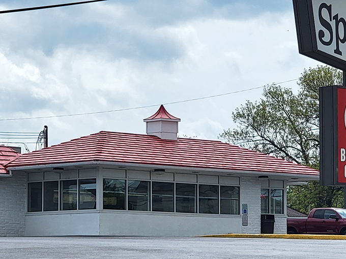 The iconic red roof of Speck's beckons like a culinary lighthouse, promising comfort food treasures to weary Pennsylvania travelers.