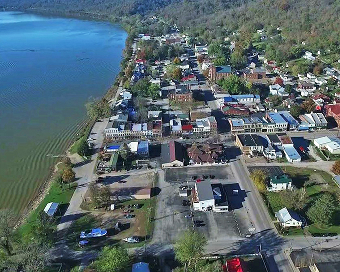 Ripley's riverfront charm unfolds like a storybook, where historic homes stand sentinel over the Ohio River's timeless flow.