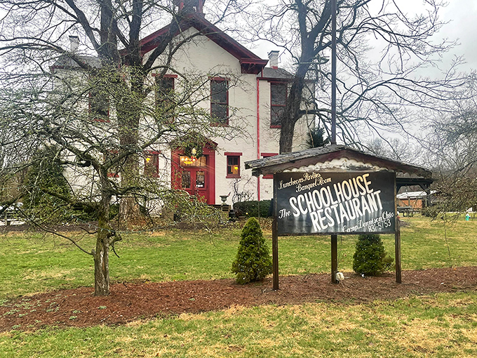 That iconic red bell tower isn't just for show &ndash; it signals serious comfort food awaits inside this charming converted schoolhouse.