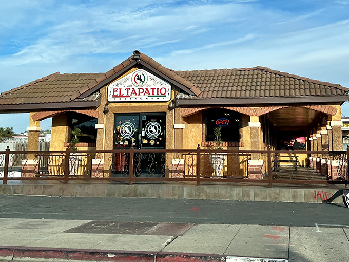El Tapatio's welcoming exterior beckons with its terracotta roof and rustic charm. Like finding a portal to Mexico right in Richmond's backyard.