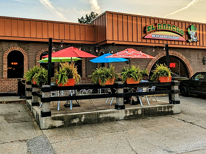The warm brick exterior of Los Cabos welcomes hungry travelers with colorful umbrellas and lush greenery&mdash;a little slice of Mexican sunshine in Akron.