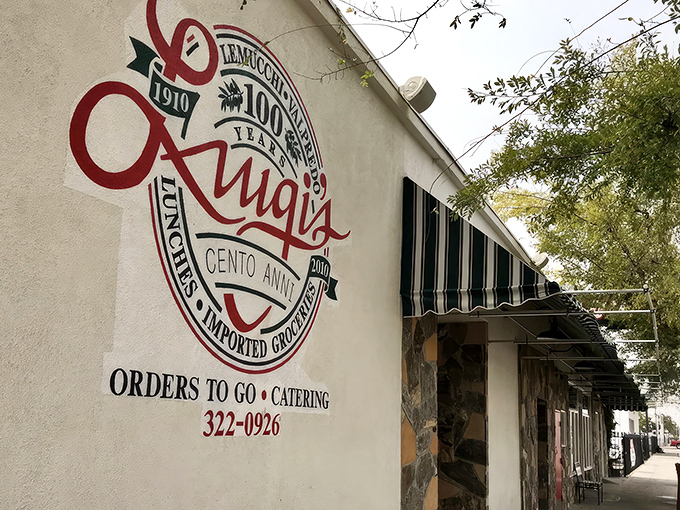 Luigi's classic storefront beckons with its vintage sign and green-striped awning&mdash;a time capsule of Italian-American tradition standing proudly in Bakersfield.