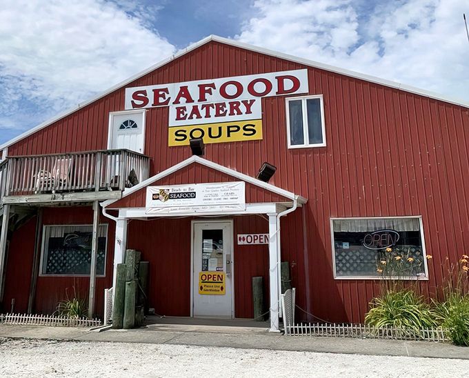 The bright red barn-like exterior of Beach to Bay Seafood isn't trying to impress anyone&mdash;until you taste what's inside. Maryland's seafood gems often hide in plain sight.