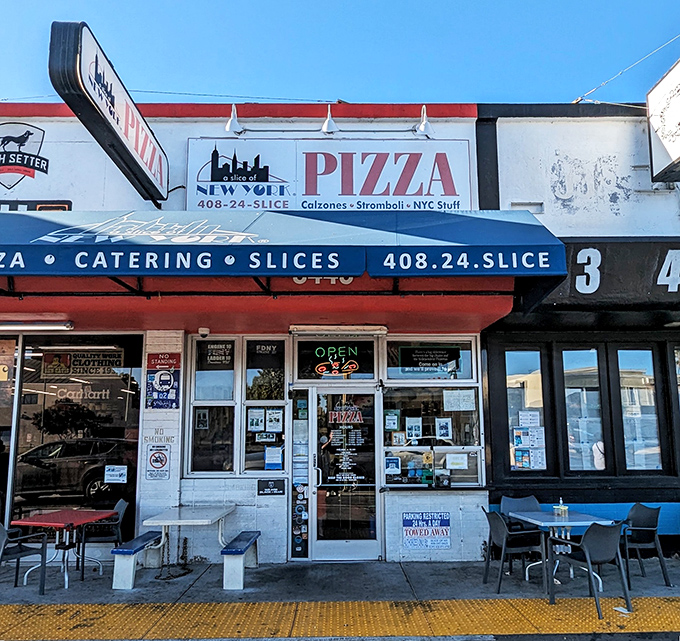 The unassuming storefront that houses pizza greatness. Like finding a Broadway star performing in your local coffee shop&mdash;unexpected but absolutely magical.