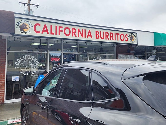 The unassuming storefront that houses burrito greatness. Like finding a Picasso at a yard sale, California Burritos proves appearances can be deliciously deceiving.