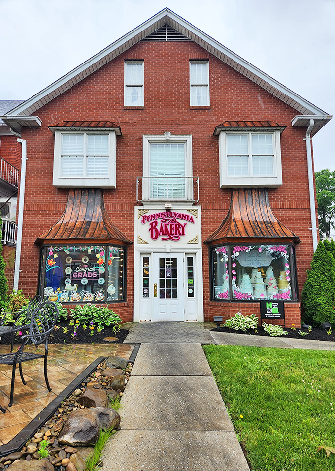 This charming brick building looks like it belongs in a Hallmark movie, complete with copper awnings and sweet surprises inside.