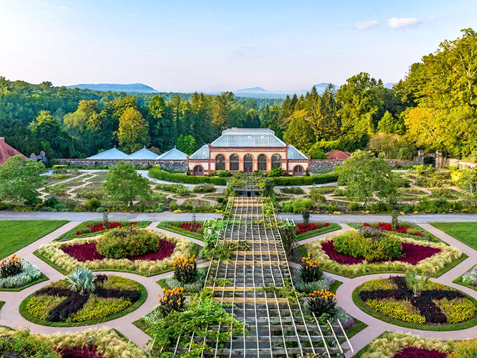 The Biltmore Rose Garden explodes with color like Mother Nature's own kaleidoscope. Geometric patterns of chrysanthemums create a living quilt that would make any Instagram filter jealous.