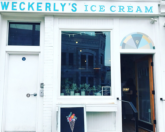 The turquoise sign beckons like a frozen siren song. This unassuming storefront in Fishtown houses ice cream dreams worth crossing county lines for.