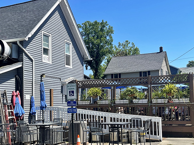 Jake's welcoming exterior combines lakeside charm with that "I've-found-a-hidden-gem" feeling. The spacious deck practically begs you to enjoy a meal in the sunshine.