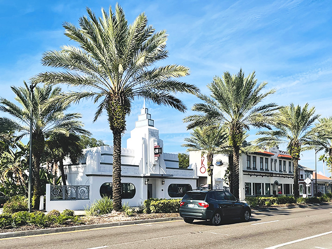 Art deco dreams come alive on Granada Boulevard, where palm trees stand guard over buildings that look like they've been plucked from a Wes Anderson film.