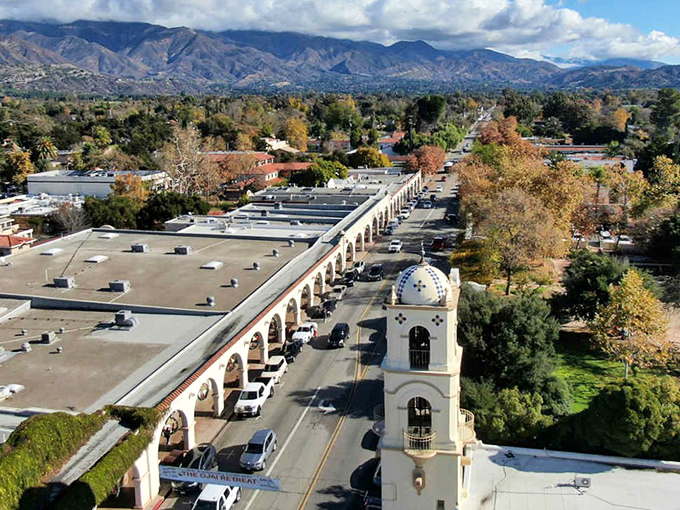 Ojai's panoramic valley view, where the Topatopa Mountains cradle the town like nature's retirement community. No wonder they call this California's Shangri-La.
