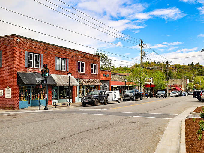 Main Street charm in full display. Blowing Rock's historic downtown invites you to park the car and rediscover the lost art of strolling.