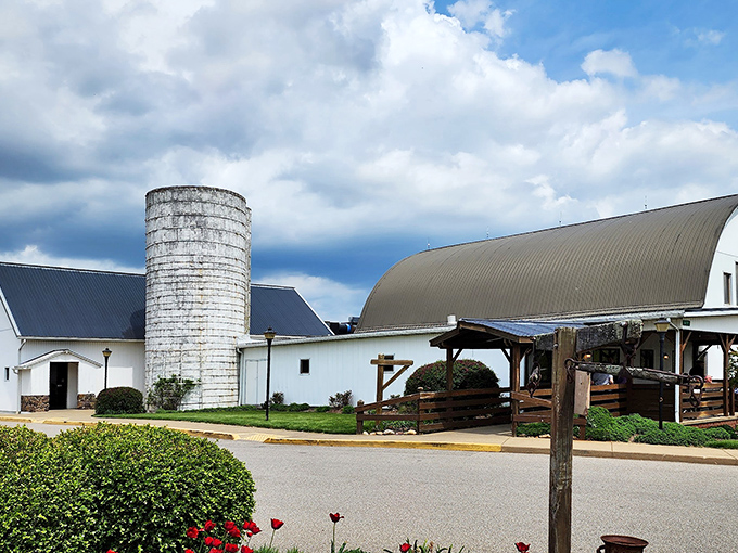 This isn't just any barn &ndash; it's where your dinner dreams come true, complete with a silo standing guard.
