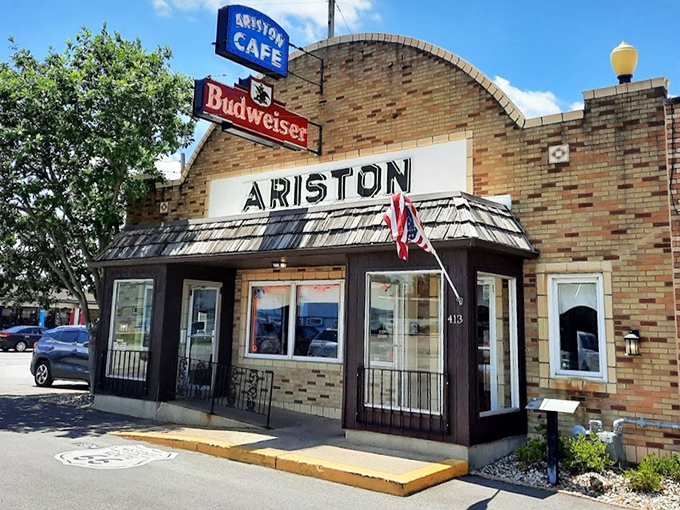 This unassuming brick facade has been luring hungry travelers off Route 66 for generations of satisfied appetites.