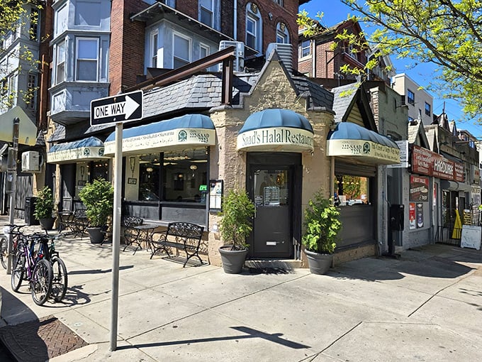 Saad's stone facade stands like a culinary lighthouse at 45th and Walnut, beckoning hungry Philadelphians to its corner of cultural fusion.