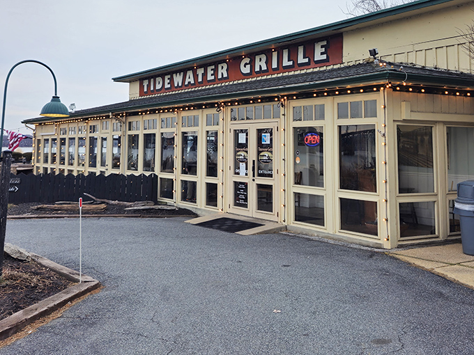 The unassuming exterior of Tidewater Grille belies the culinary treasures within. Like finding a pearl in an oyster, this waterfront gem awaits discovery.