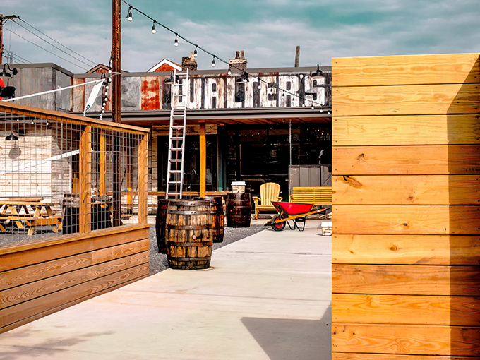 Walter's rustic outdoor setup is like finding a secret BBQ clubhouse. String lights, wooden decks, and that unmistakable smoky aroma welcome you to Pittsburgh's meat paradise.