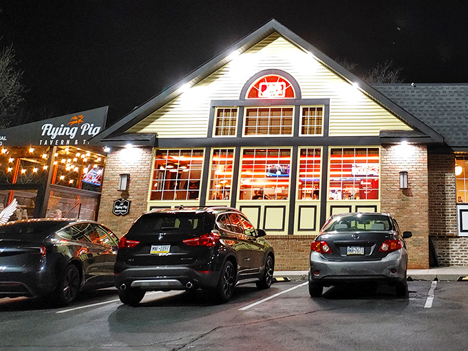 The classic yellow-and-brick exterior of Limerick Diner stands as a beacon of breakfast hope along Ridge Pike, promising French toast dreams come true.