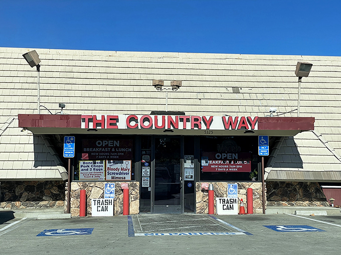 The unassuming A-frame exterior of Country Way stands like a time capsule from the 1970s, promising honest food rather than architectural flourishes.