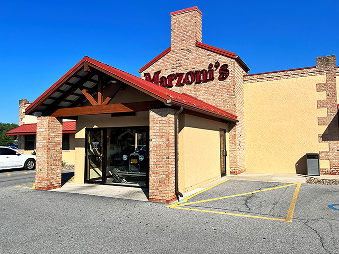 The unassuming exterior of Marzoni's promises what every great food adventure needs: substance over style and flavors that speak louder than fancy facades.