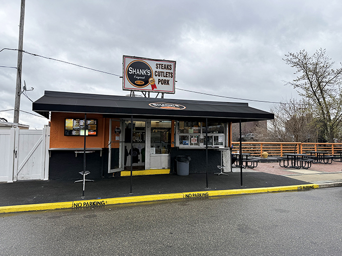 The unassuming orange and black exterior of Shank's Original stands like a beacon of hope for hungry Philadelphians. No frills, just sandwich thrills.