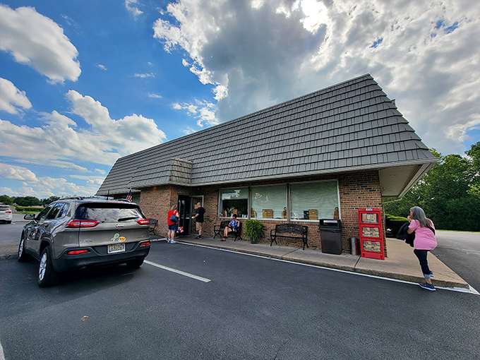 The unassuming exterior of Katie's Kitchen promises authentic Amish cooking without fanfare&mdash;like finding a Michelin-worthy meal in your grandmother's living room.