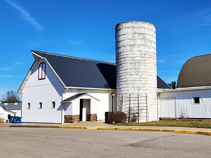 This isn't just any barn &ndash; it's where your dinner dreams come true, complete with a silo standing guard.