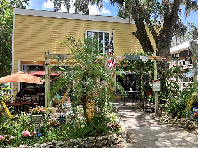 Paradise found: where yellow walls meet tropical gardens and your diet plans go to die.