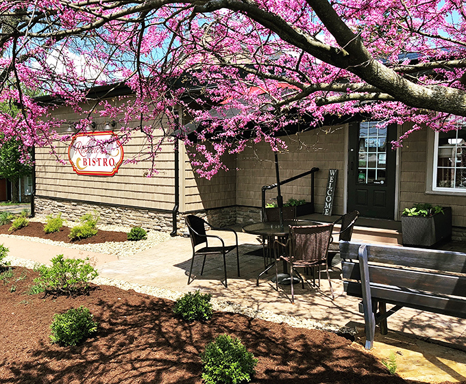 This charming bistro exterior whispers "come in, we've got something special waiting for you inside."