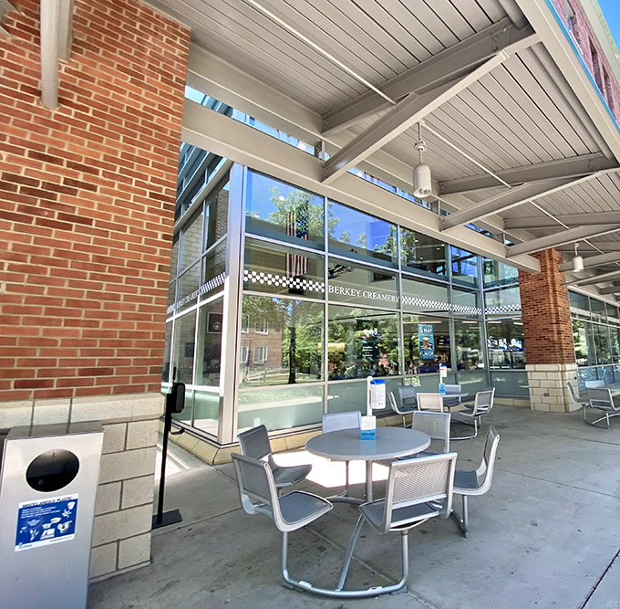 The brick fortress of frozen delights stands proudly on Penn State's campus, a temple where dairy dreams come true and diet plans go to die.