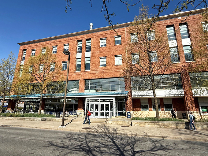 The brick fortress of frozen delights stands proudly on Penn State's campus, a temple where dairy dreams come true and diet plans go to die.