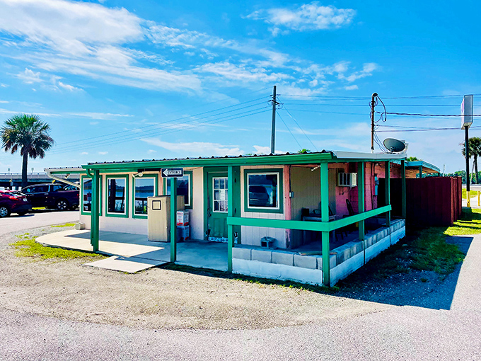The unassuming mint-green exterior of Chowder Ted's proves once again that culinary treasures often hide in the most modest packages. Florida sunshine included at no extra charge!