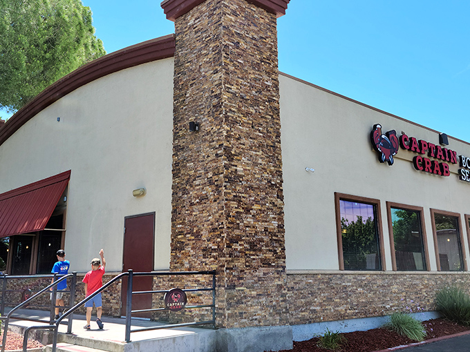 The unassuming exterior of Captain Crab belies the seafood treasures within. Like a culinary speakeasy, the best spots rarely advertise their greatness.