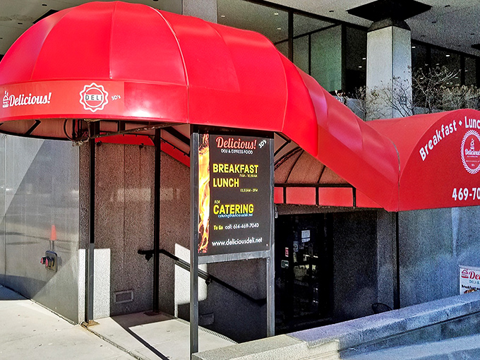 That iconic red awning isn't just a splash of color&mdash;it's a beacon for sandwich lovers throughout Columbus, promising deli salvation within.